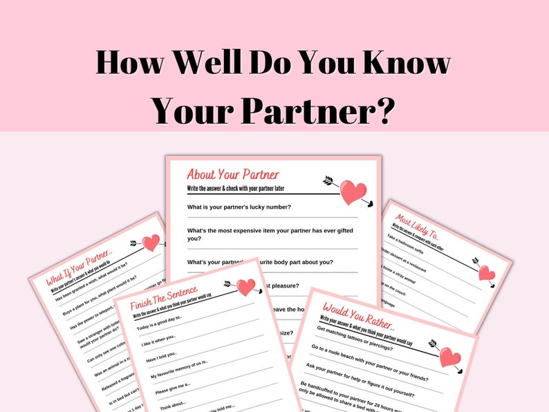 How Well Do You Know Your Partner Game: Printable Couple's Quiz (PDF ...
