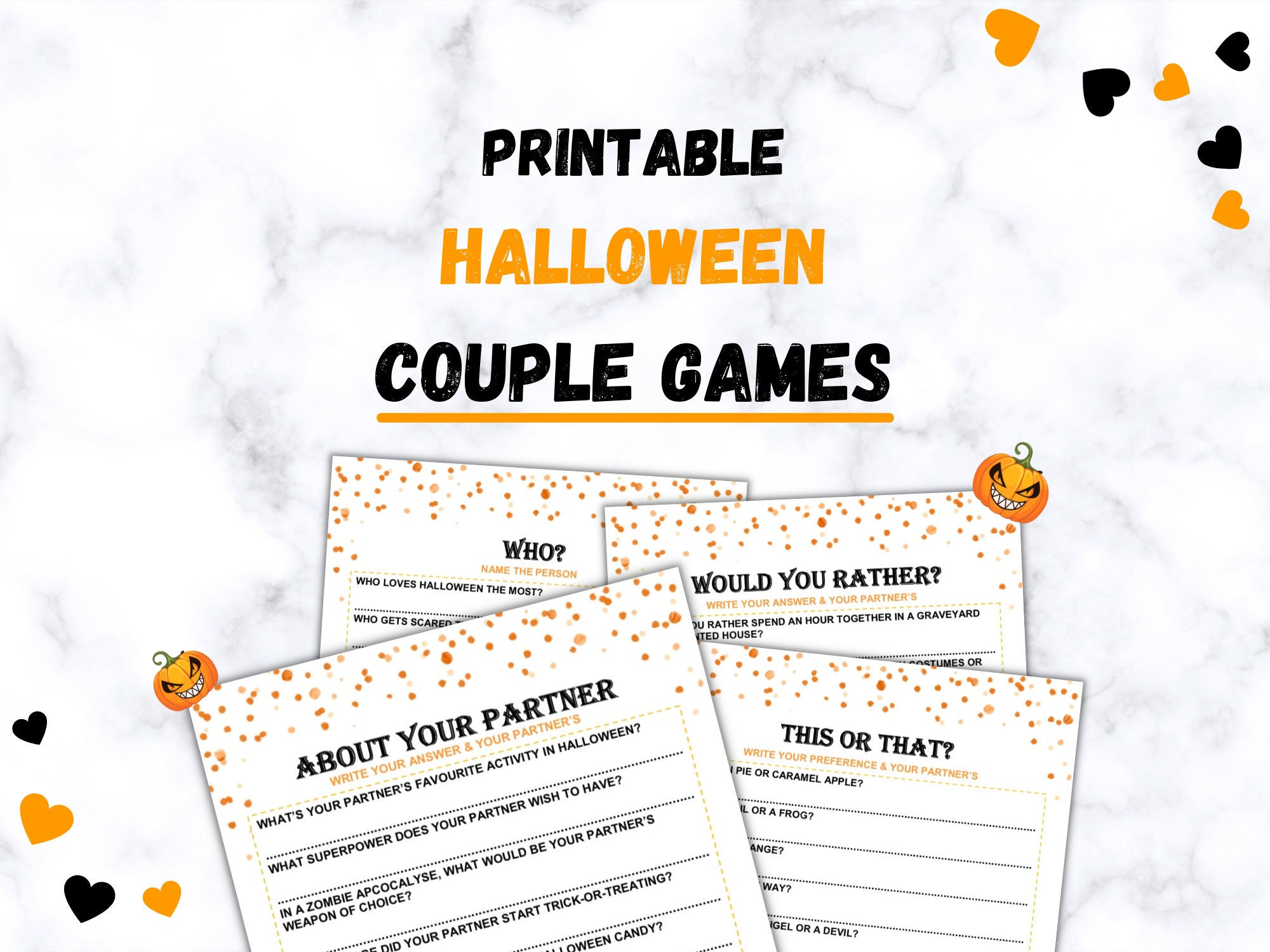 Halloween Couples Game, Printable Couples Game, Spooky Date Night ...