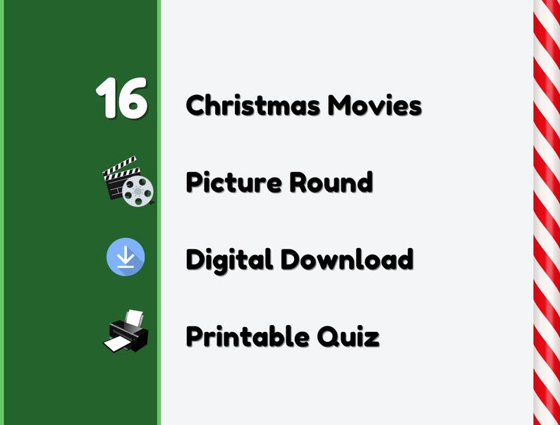Christmas Movie Picture Quiz, Christmas Printable Game, Christmas Film ...