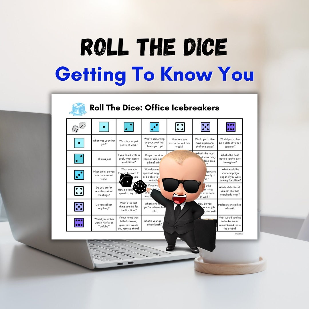 Office Icebreaker Game, Getting to Know You, Team Building Game, Roll ...