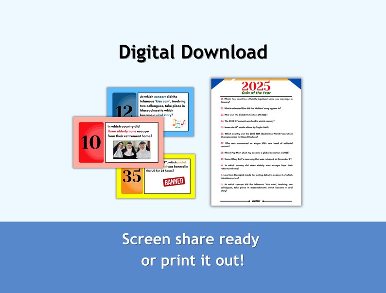 2025 Quiz: End of Year (powerpoint & Printable PDF) - Etsy