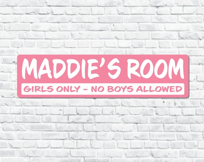 Funny Girls Bedroom Sign for Door or Wall 12 X 8, Easy to Mount PVC ...