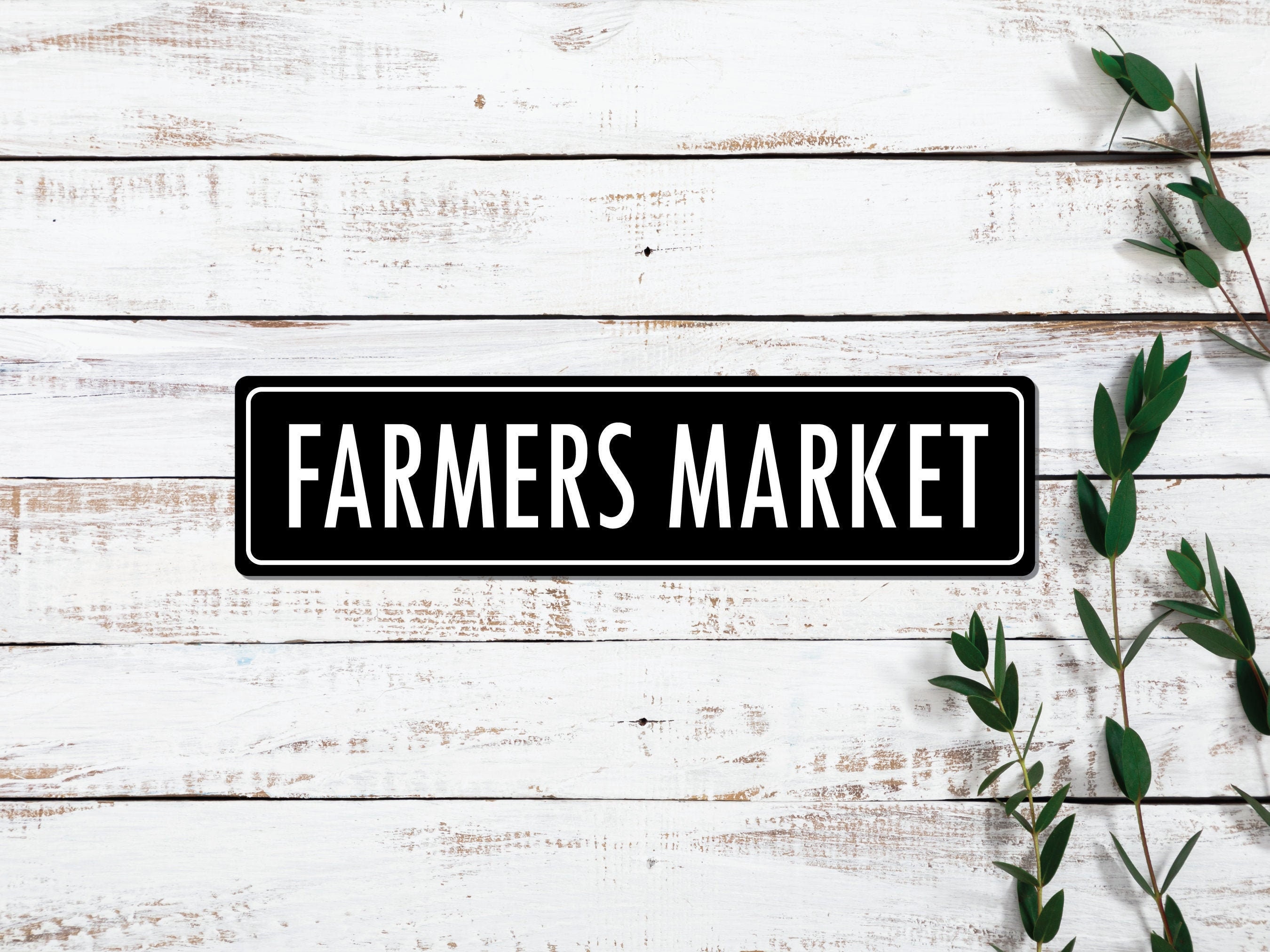 Farmers Market Sign Metal Signs Ideas Black W/ White Text - Etsy UK