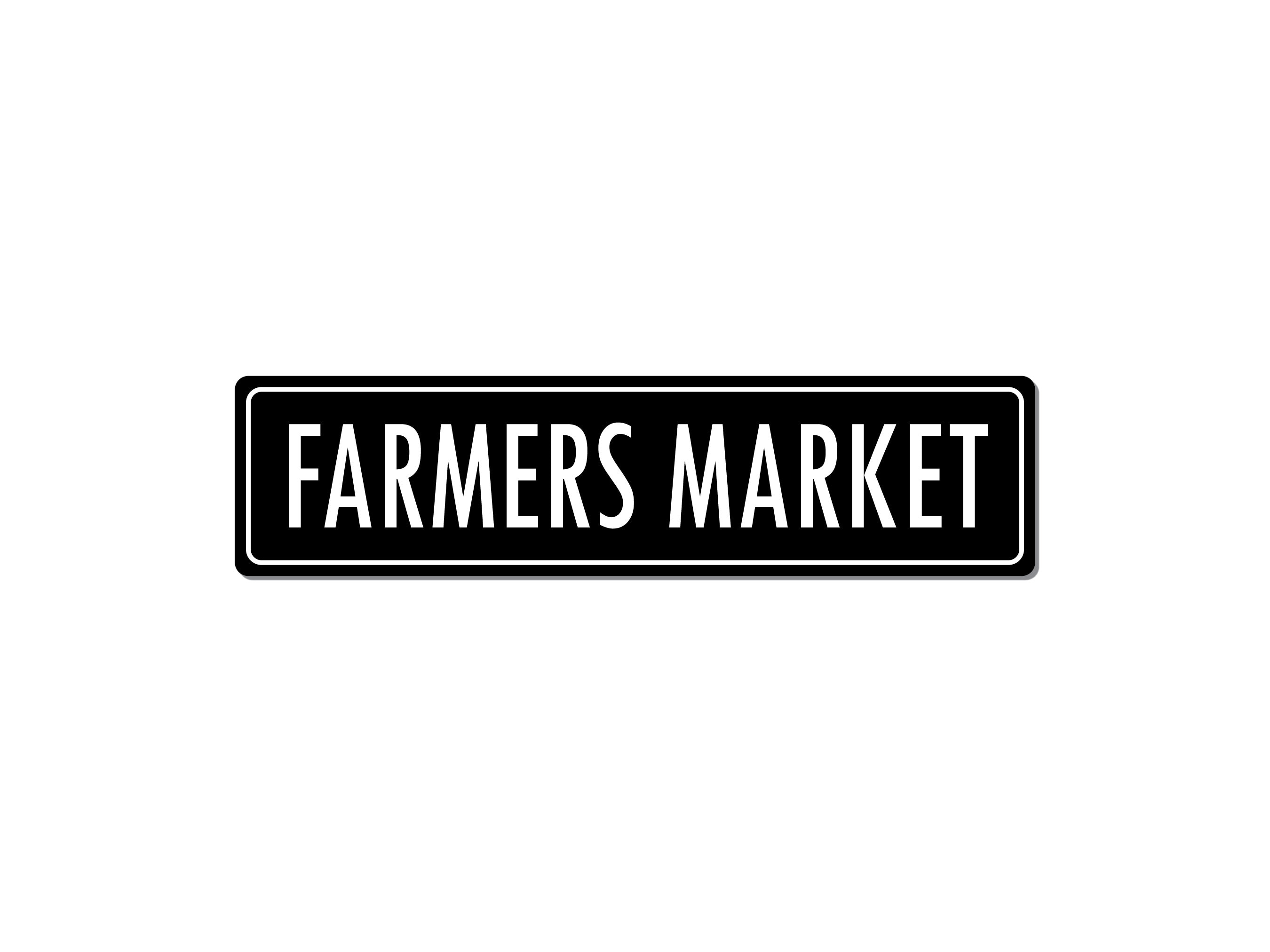 Farmers Market Sign Metal Signs Ideas Black W/ White Text | Etsy