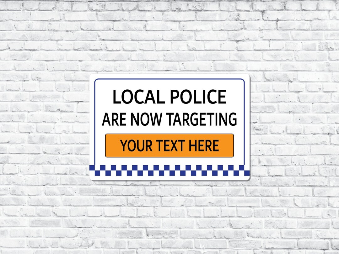 Novedad personalizada policía ahora apuntando al letrero - Etsy España