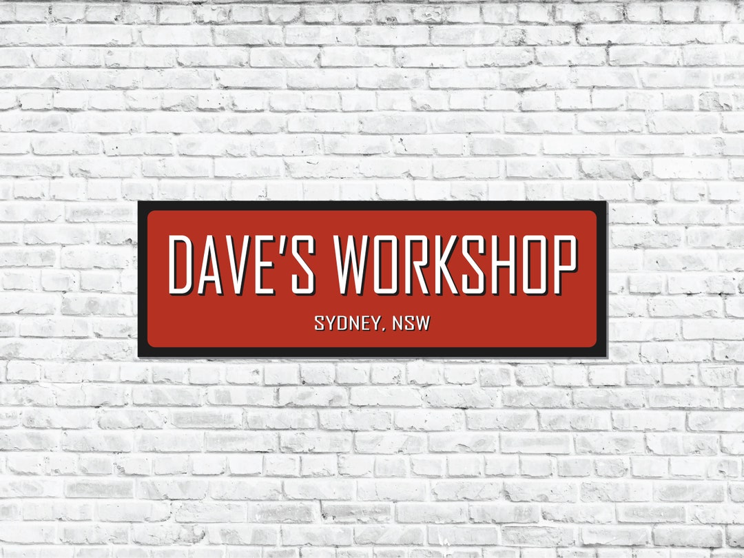 Personalised Dad's Workshop Sign, Gift for Dad, Custom Metal Sign, Change the Text to Suit Your ...
