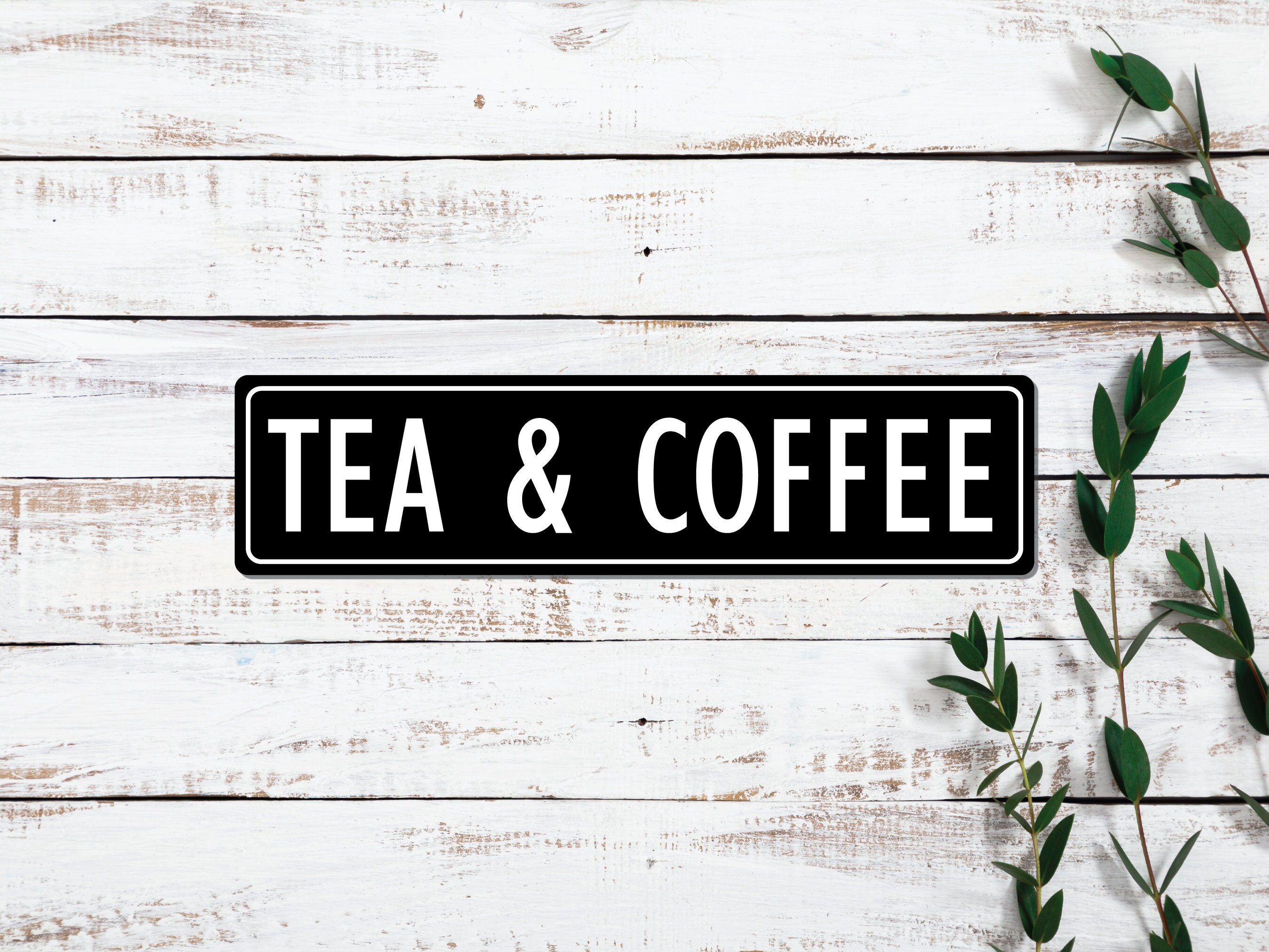 Tea and Coffee Sign Metal Kitchen Decor Wall Sign White W/ - Etsy