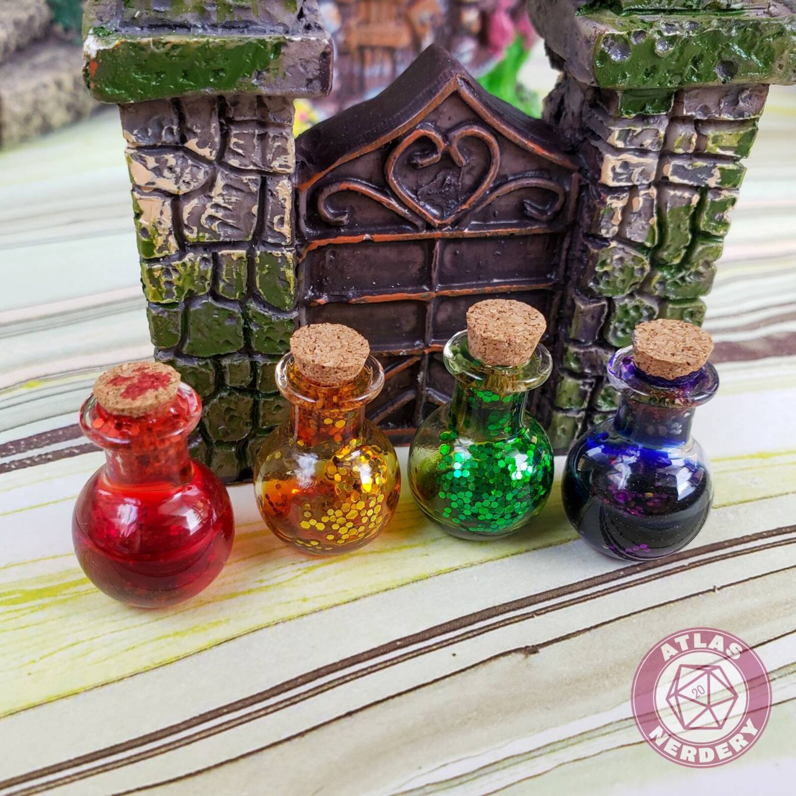 Miniature Potion Bottle Handmade Glittery Health Mana Magic | Etsy