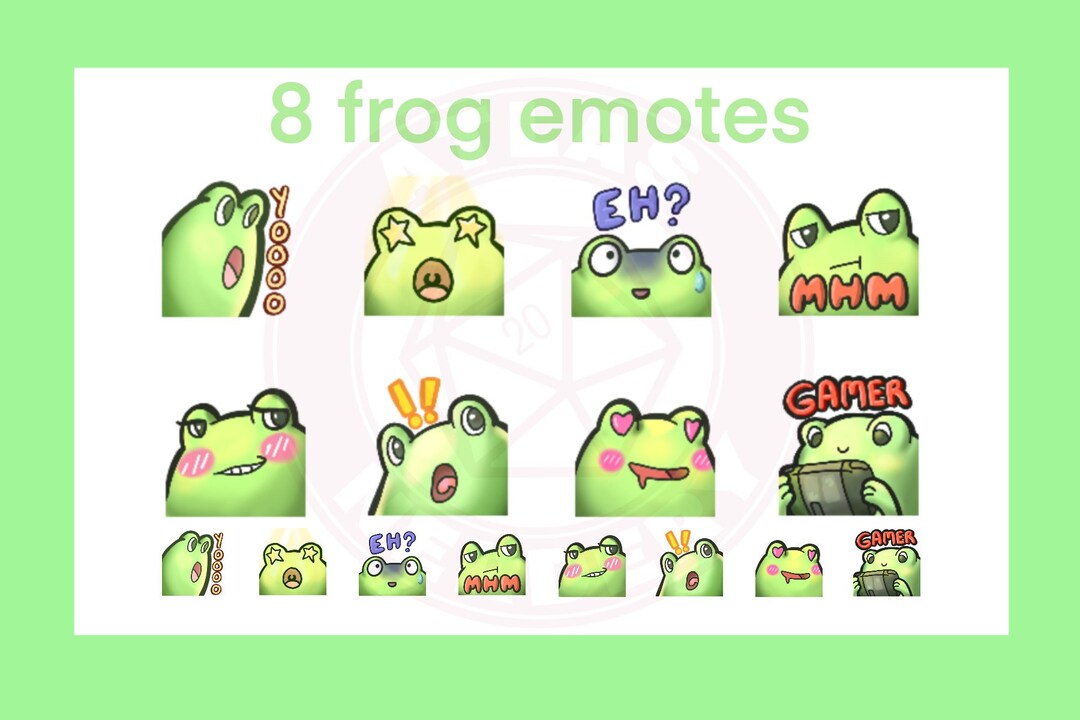 Frog Emote 8 Pack 8 Reaction Emotes for Twitch Discord - Etsy