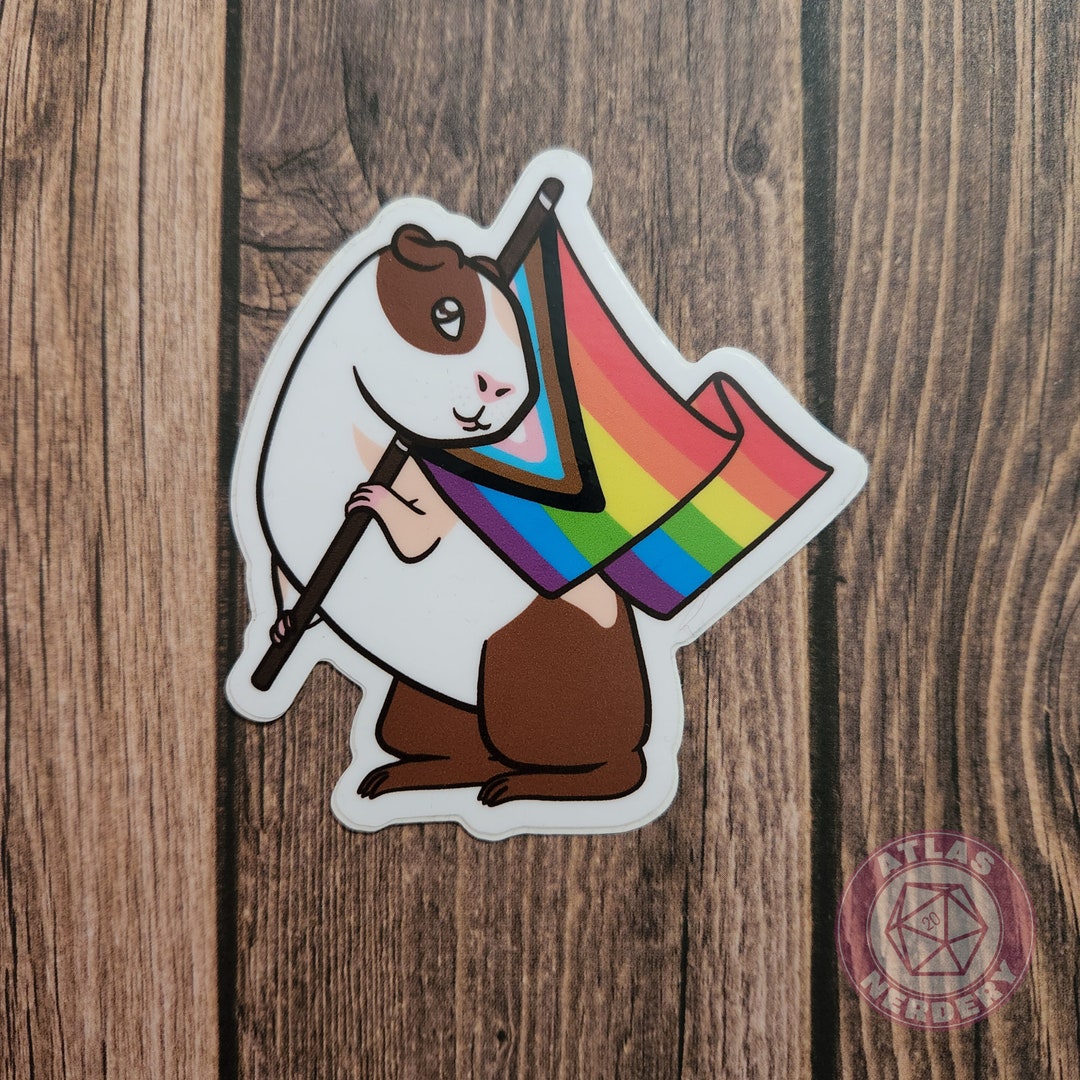 Progress Rainbow Guinea Pig Pride Flag 3 Waterproof Vinyl Sticker - Etsy