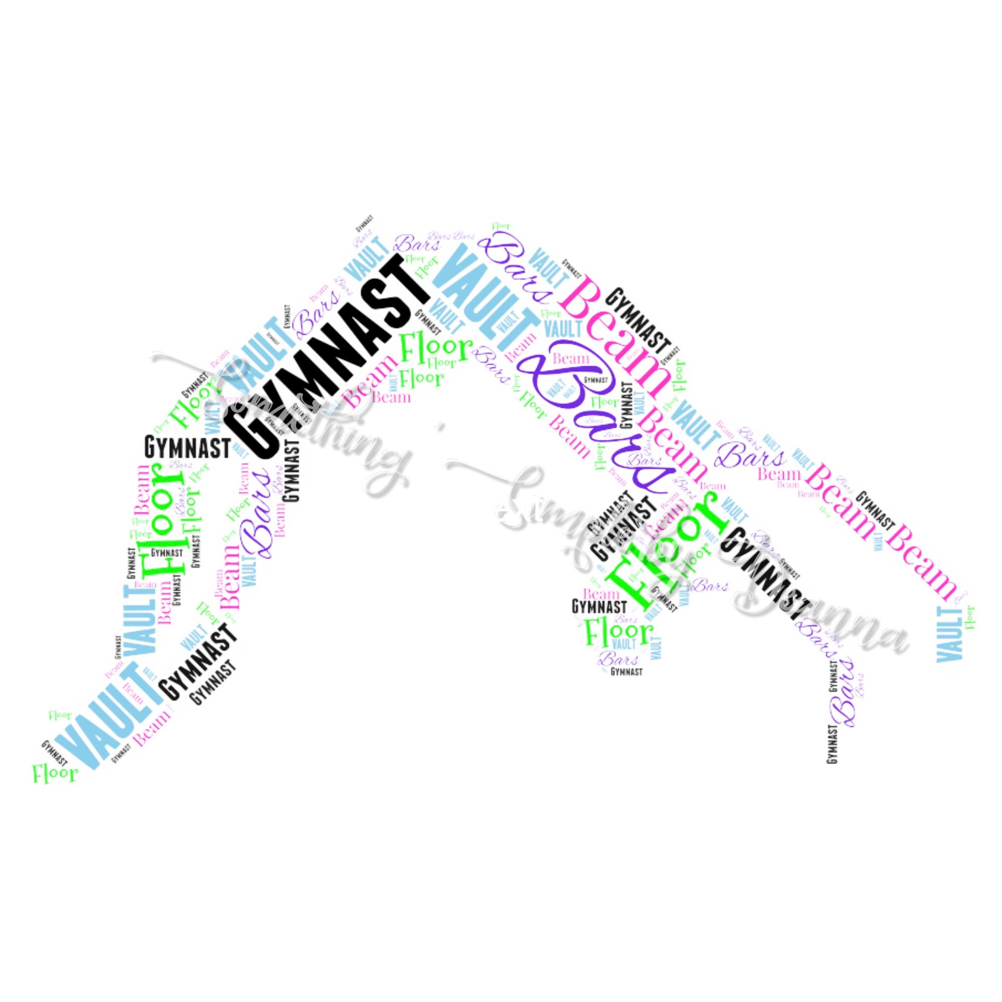 Gymnastics Word Art PNG Digital Download - Etsy