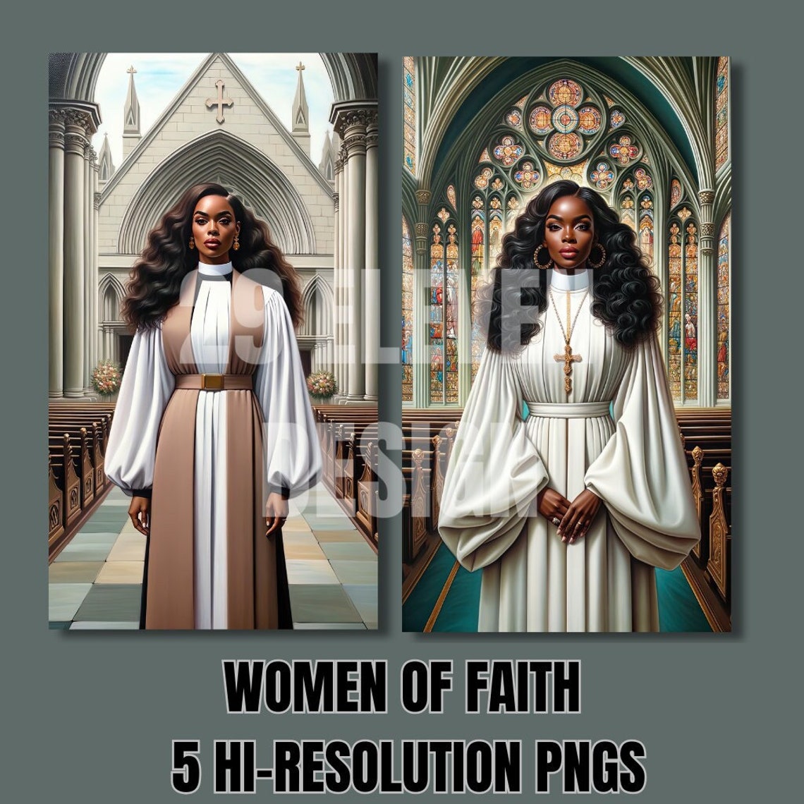 Women of Faith Digital PNG Download BUNDLE 5 High Resolution Beautiful ...