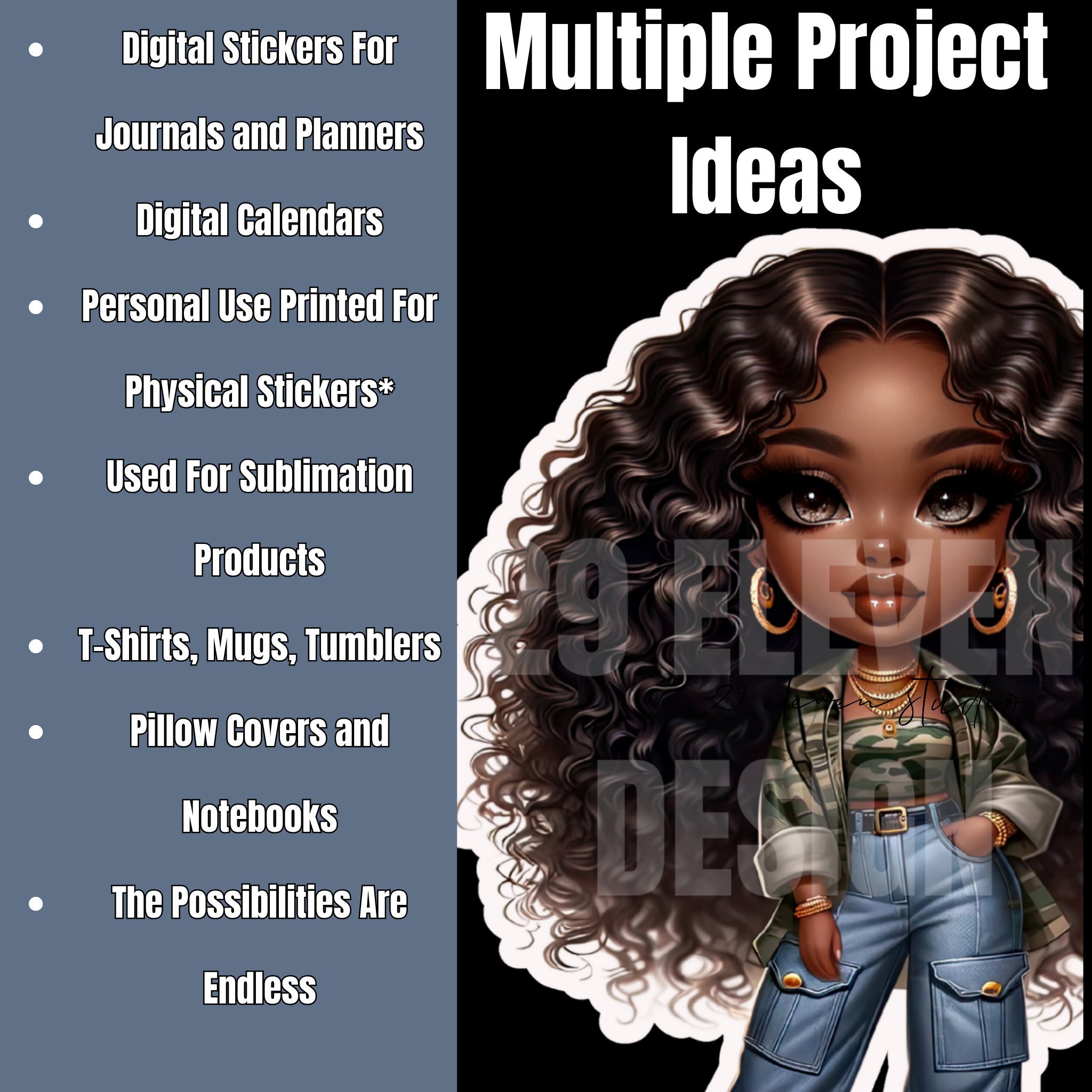 Camouflage Chibi Digital Doll & Sticker BUNDLE | 7 PNGS -transparent ...