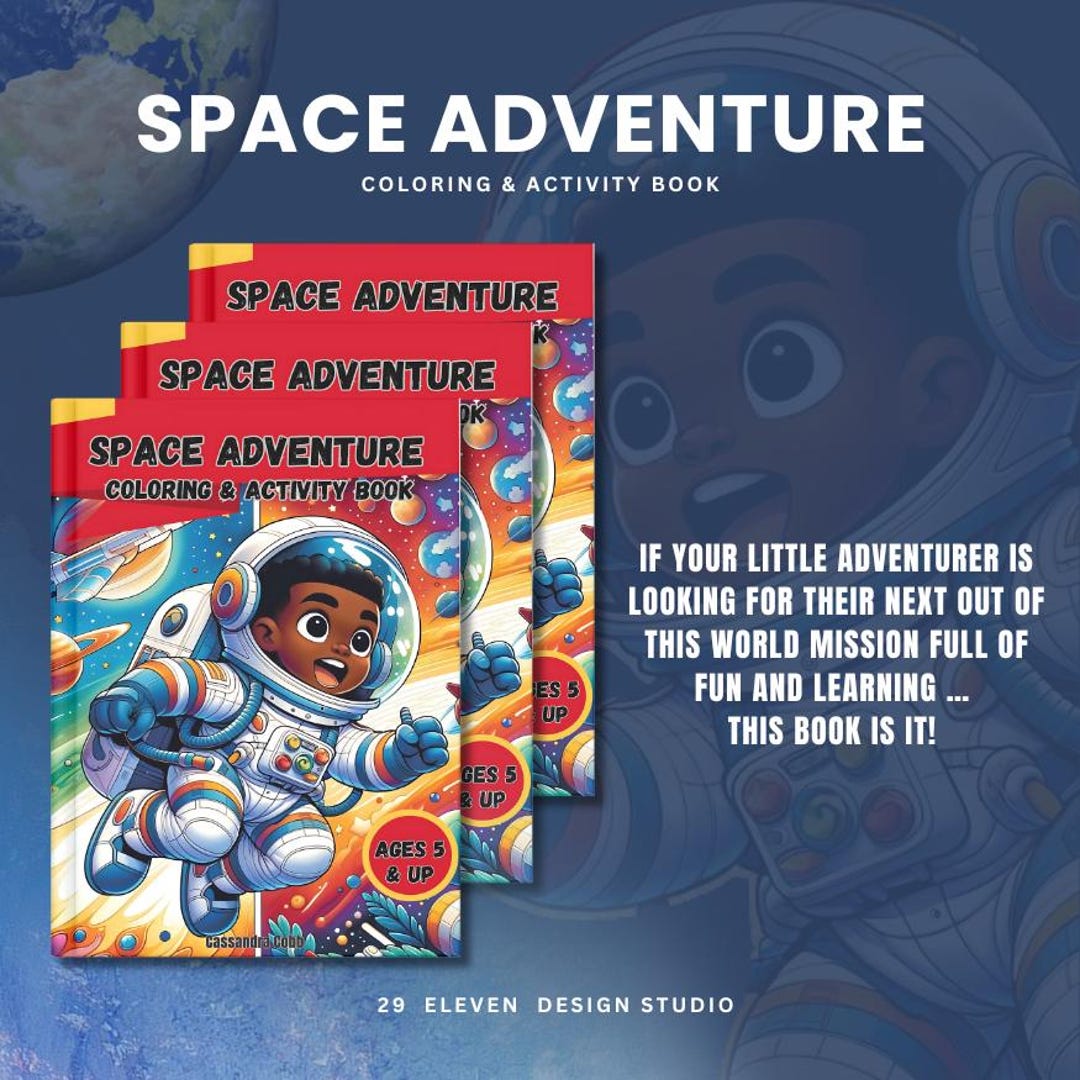 SPACE ADVENTURE Physical Coloring & Activity Coloring Book | Premium ...