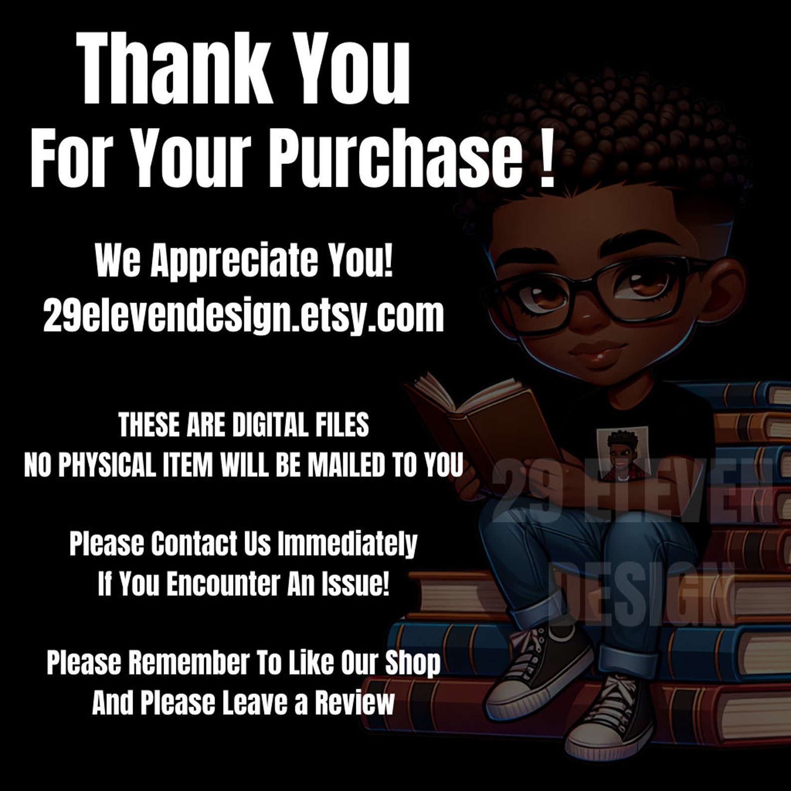 Chibi Boy Reader Clipart Bundle: African American PNG Dolls (digital ...