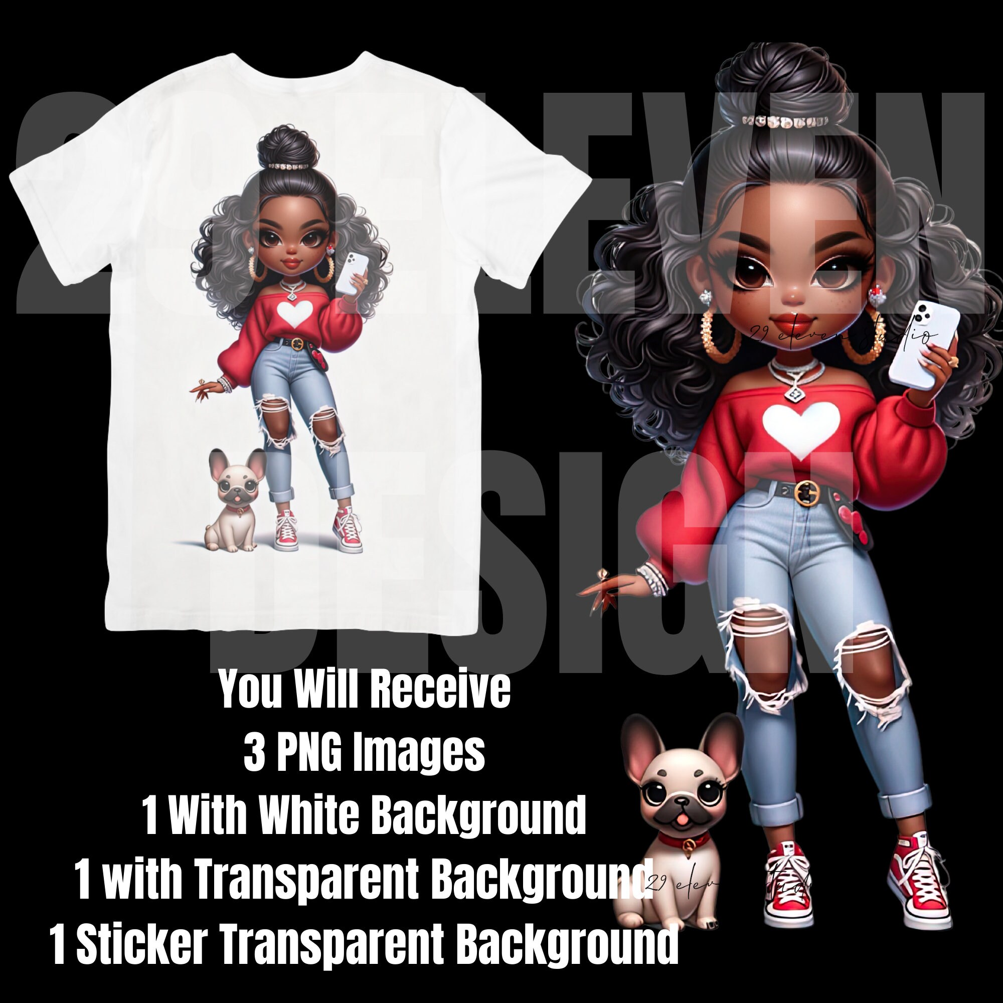 Instant Digital Download | Sticker Digital Doll | 3 PNG Files - African ...