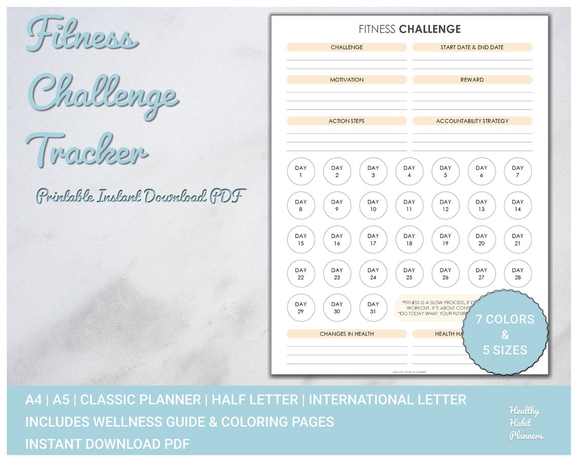 Challenge Tracker, Fitness Challenge, Exercise Log, Workout Tracker Log ...