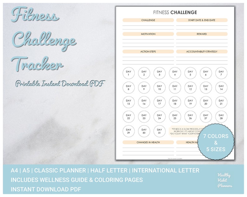 Challenge Tracker, Fitness Challenge, Exercise Log, Workout Tracker Log ...