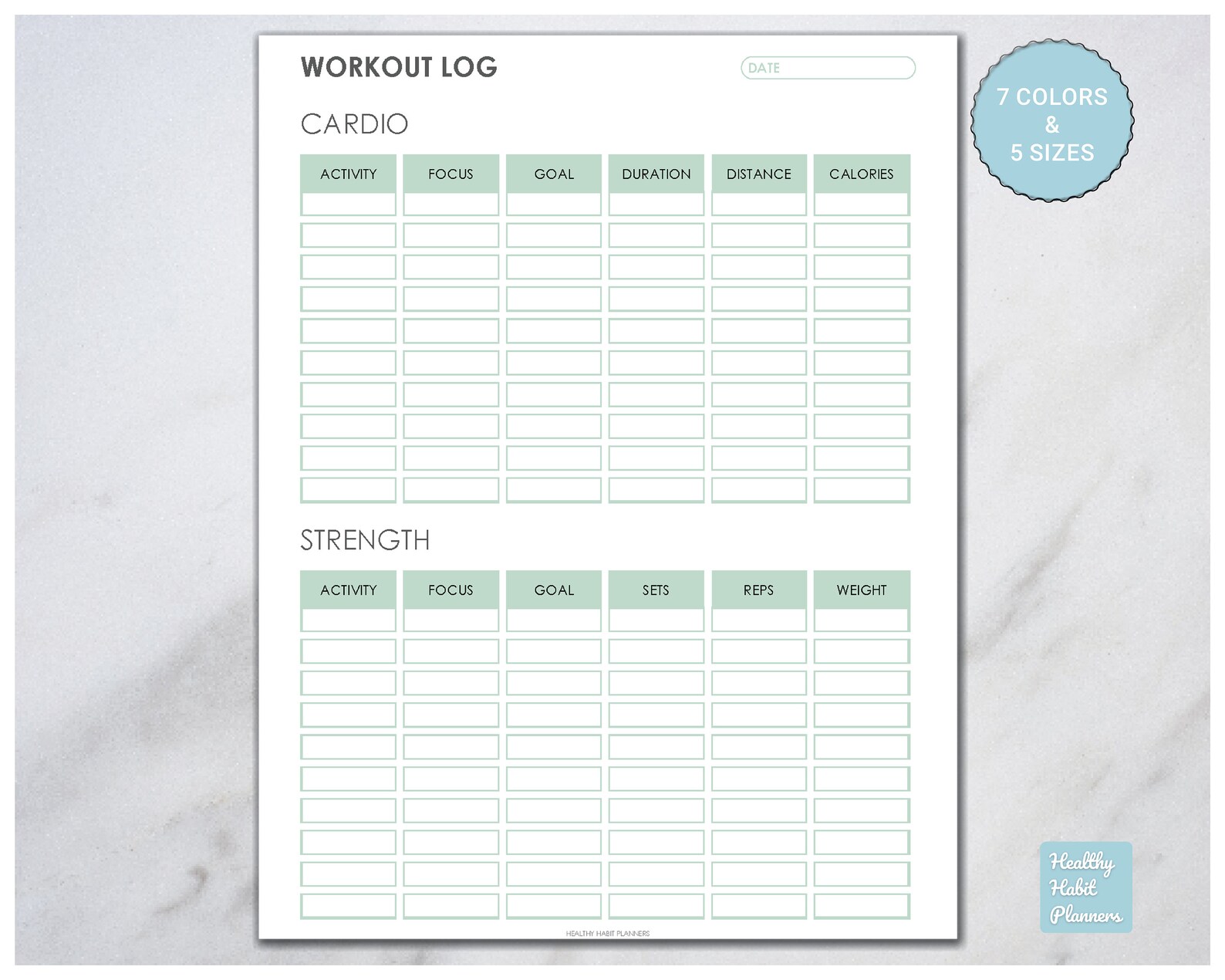 Workout Log, Fitness Log, Exercise Log, Fitness Tracker, Workout ...
