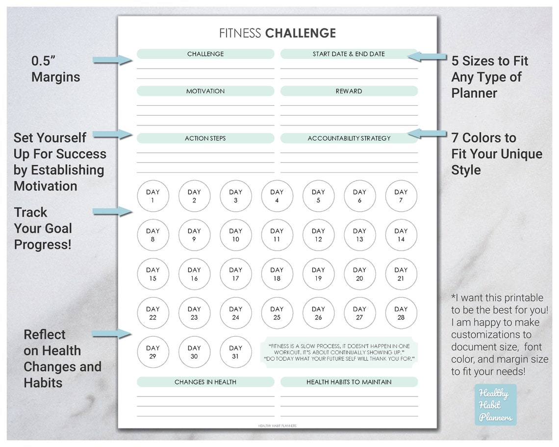 Challenge Tracker, Fitness Challenge, Exercise Log, Workout Tracker Log ...