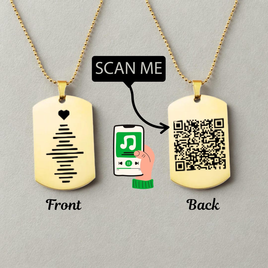 Personalized QR Code Necklace, Encrypted Name Necklace, Personalized ...