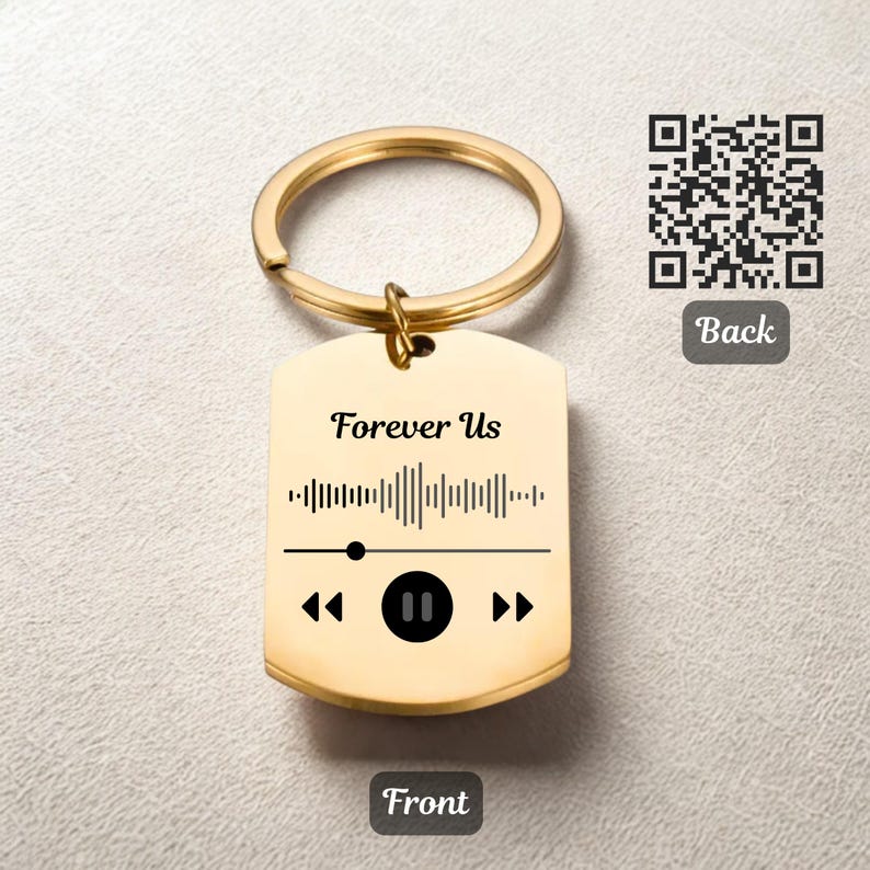 Custom Soundwave QR Code Keychain | Personalized Engraved Gift Mothers ...