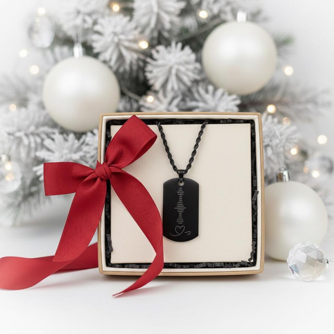 Memorial Soundwave Necklace With QR Code – Custom Voice Recording Dog ...