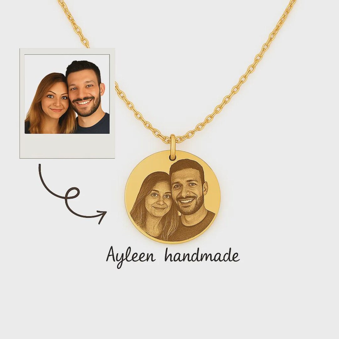 Personalized Photo Necklace – Custom Picture Pendant – Engraved Photo ...