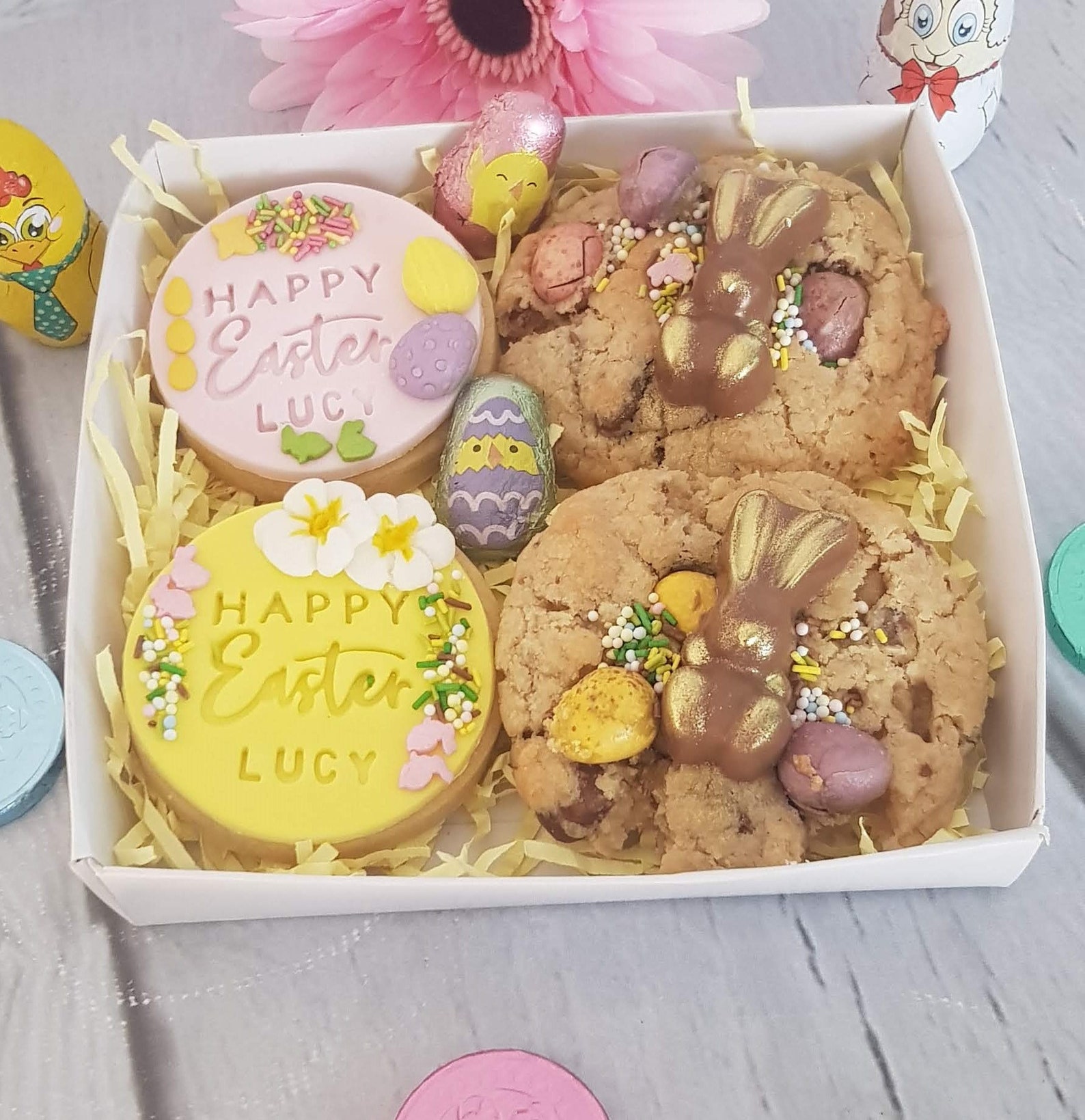Personalized Easter Shortbread Biscuits Treat Box-chocolate Egg Cookies-easter Treat Box-easter ...