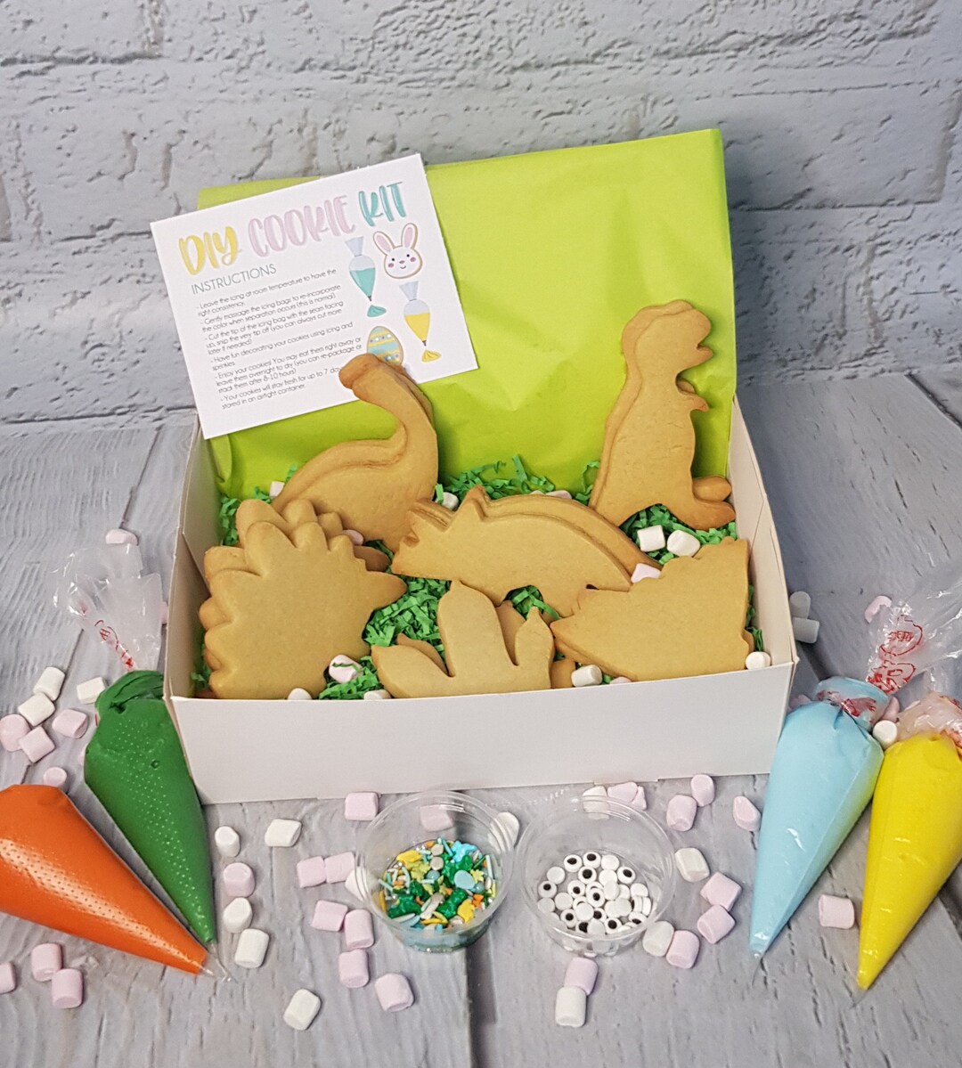 Dinosaur Shortbread Biscuits-decorating Kit - Etsy UK