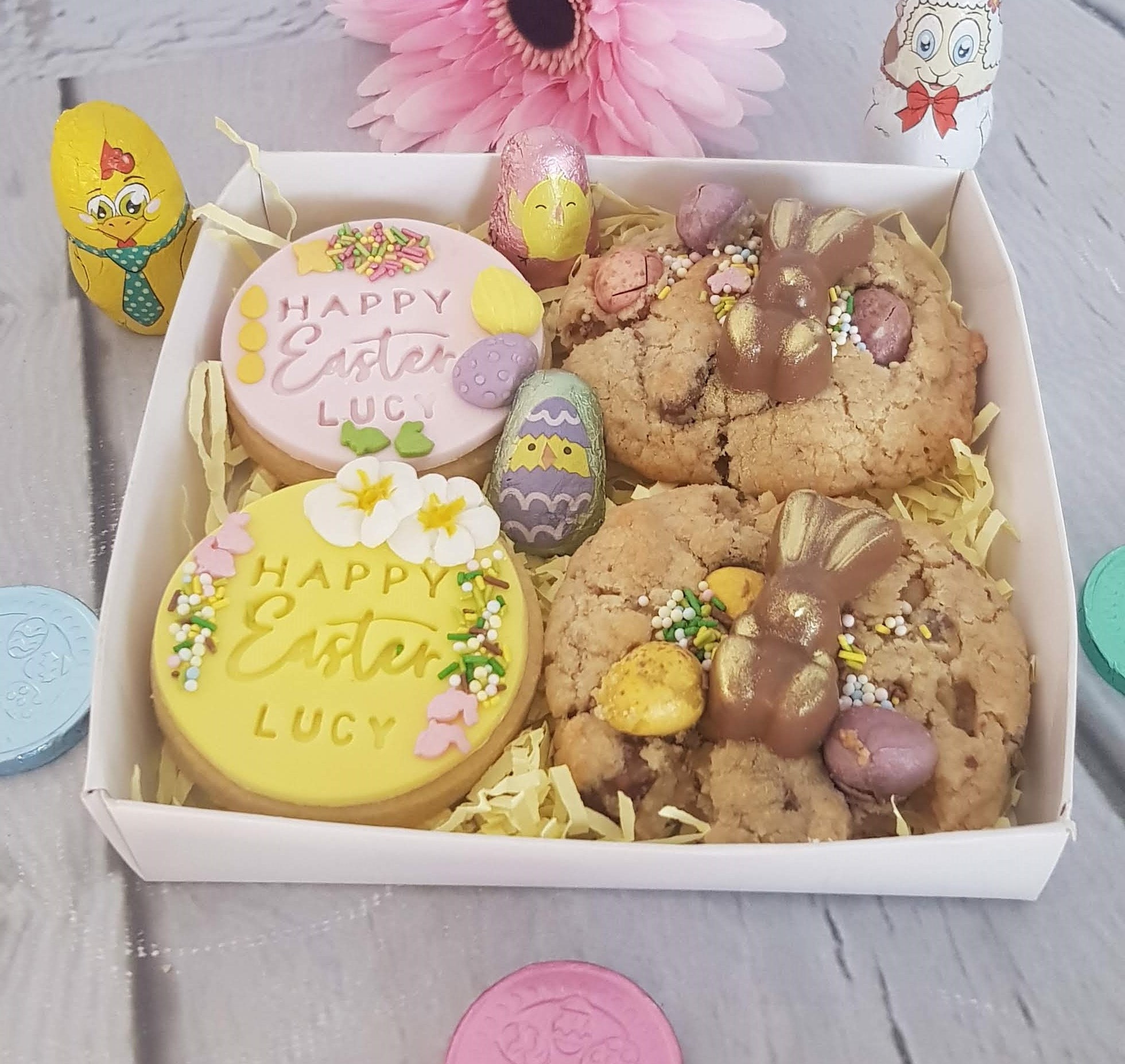Personalized Easter Shortbread Biscuits Treat Box-chocolate Egg Cookies ...