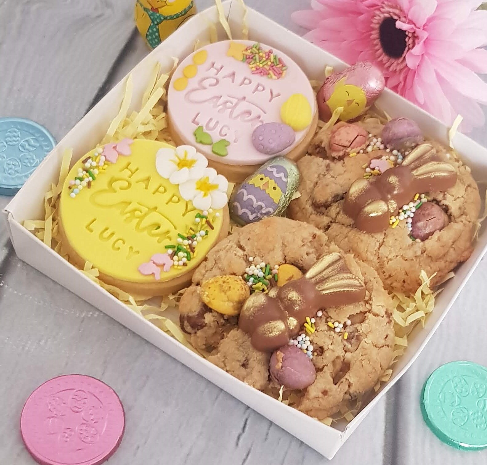 Personalized Easter Shortbread Biscuits Treat Box-chocolate Egg Cookies ...