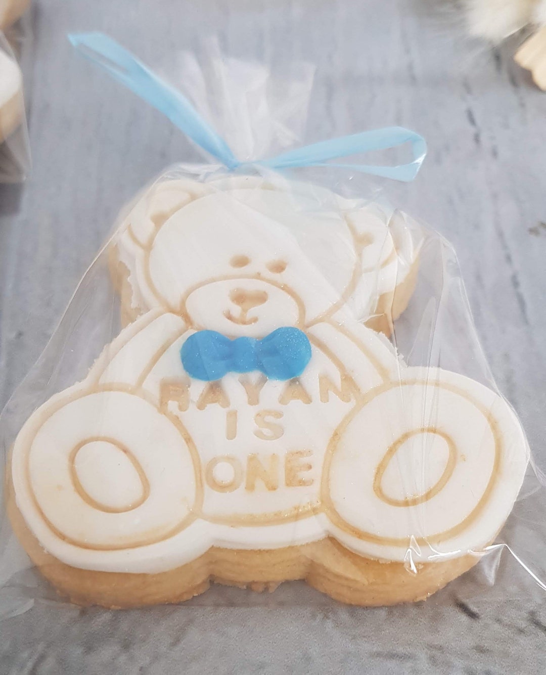 Personalized First Birthday Teddy Bear Shortbread Biscuit-birthday ...