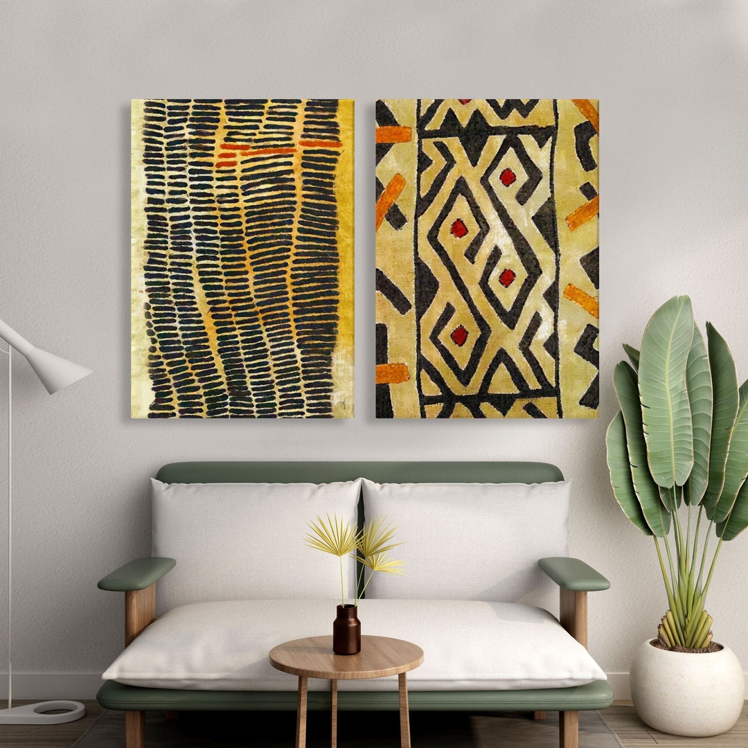 Set of Two Abstract African Artworks, African Contemporary Art, African ...