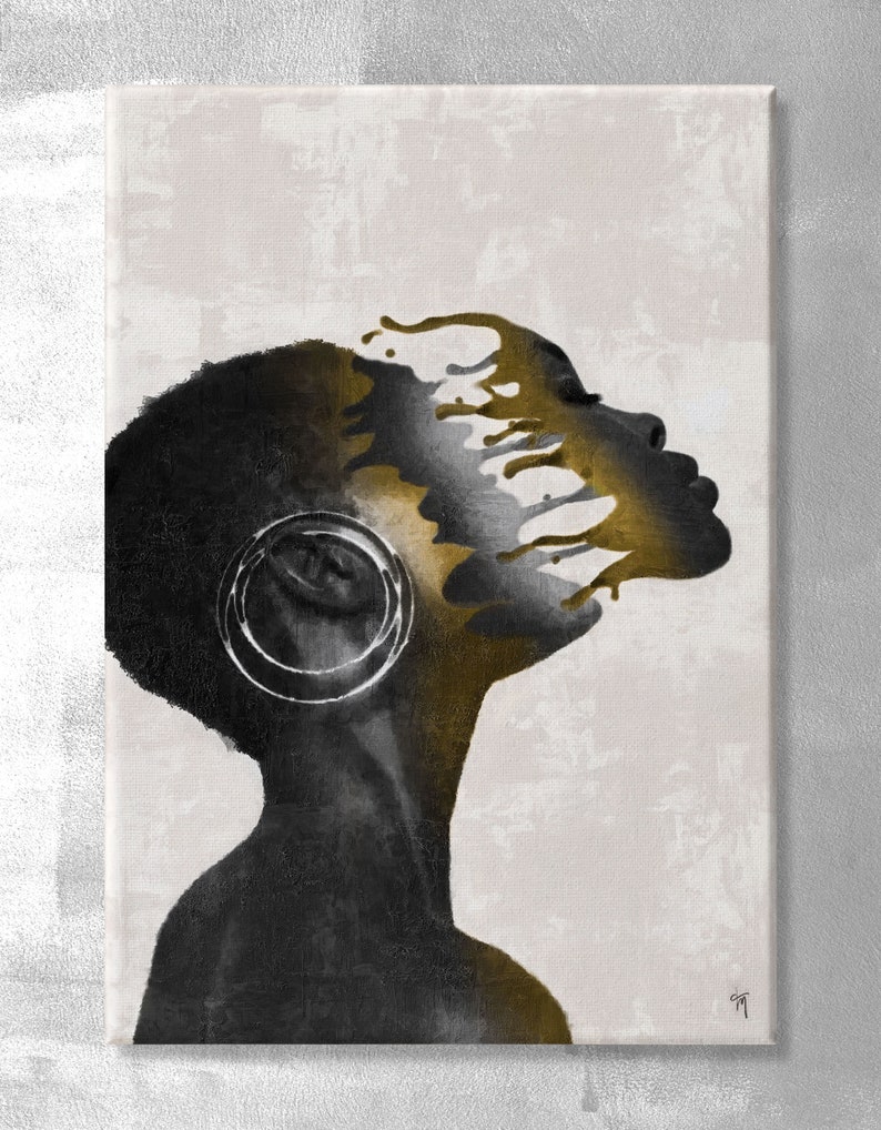 Abstract Black Woman Art Print Art Work Print on Canvas | Etsy