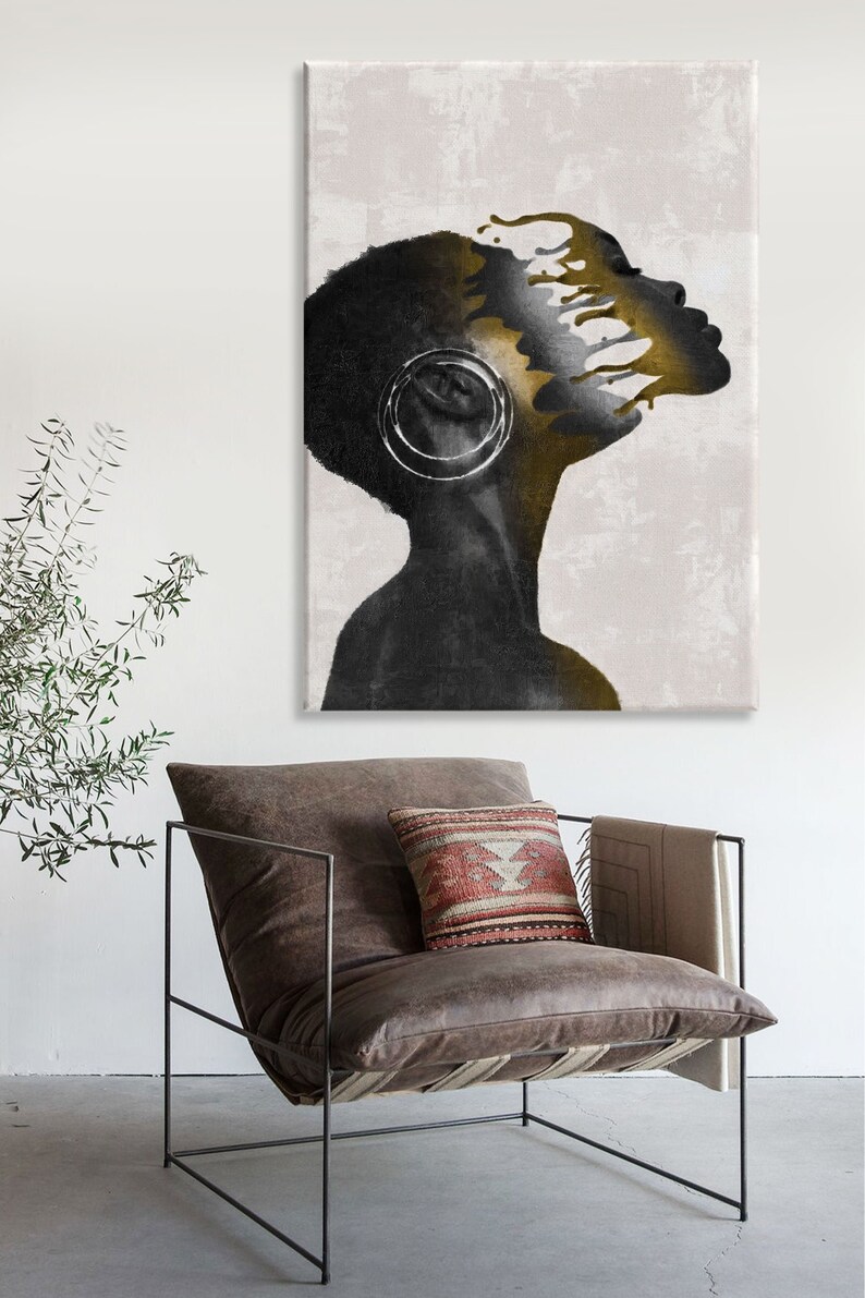 Abstract Black Woman Art Print Art Work Print on Canvas | Etsy