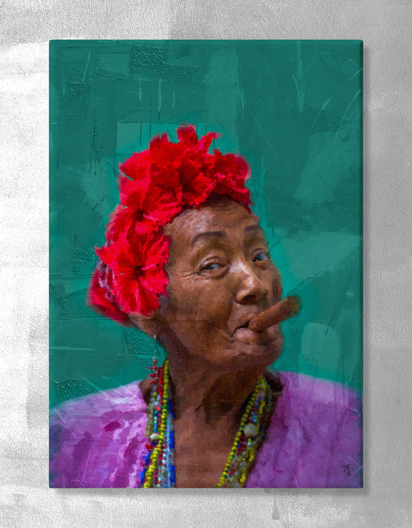 Traditional Cuban Wall Art. Portrait of a Cuban Woman Printed - Etsy