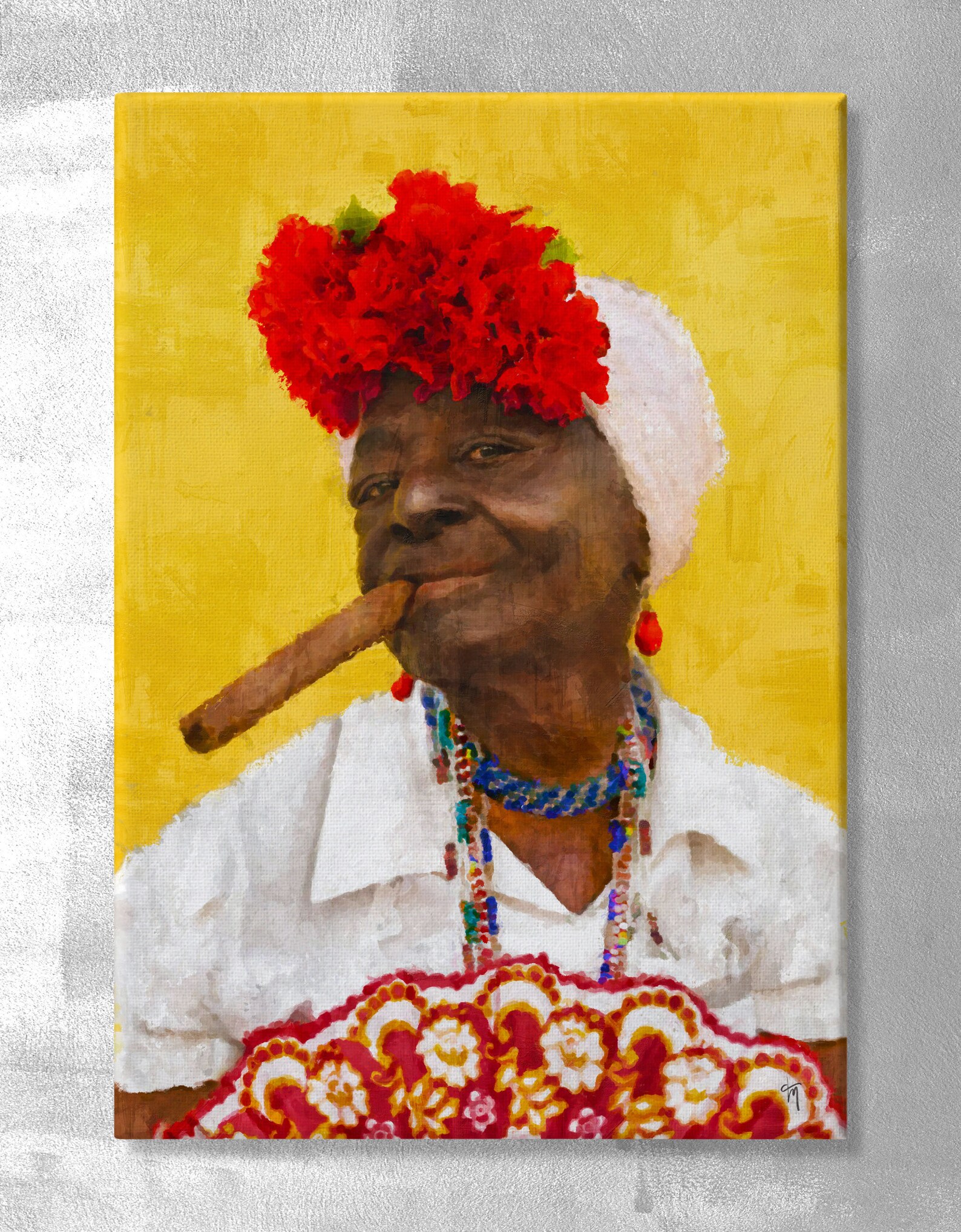 Traditional Cuban Woman Portrait. Art Print on Canvas. Cuban - Etsy