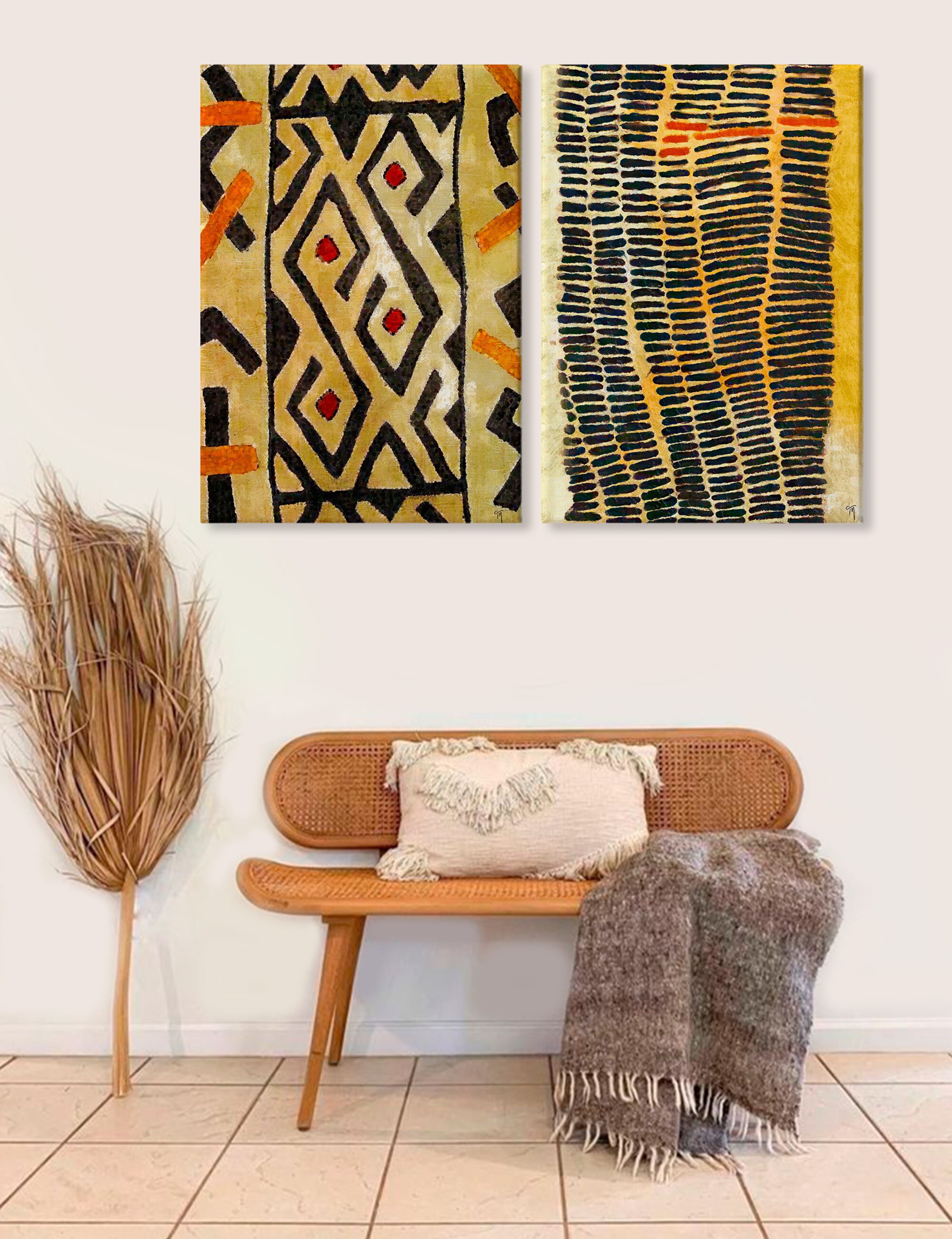 Set of Two Abstract African Artworks African Contemporary | Etsy