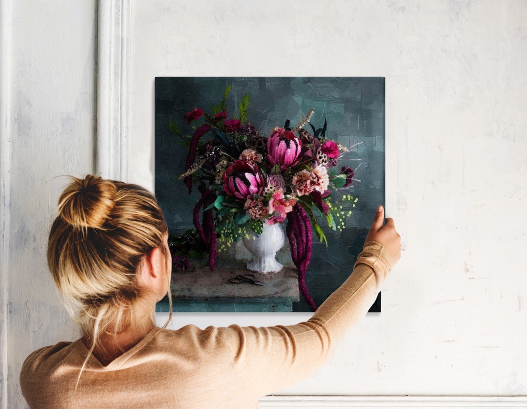 Exotic Purple Flowers Art. Botanical Print. Floral Art Print of Purple ...