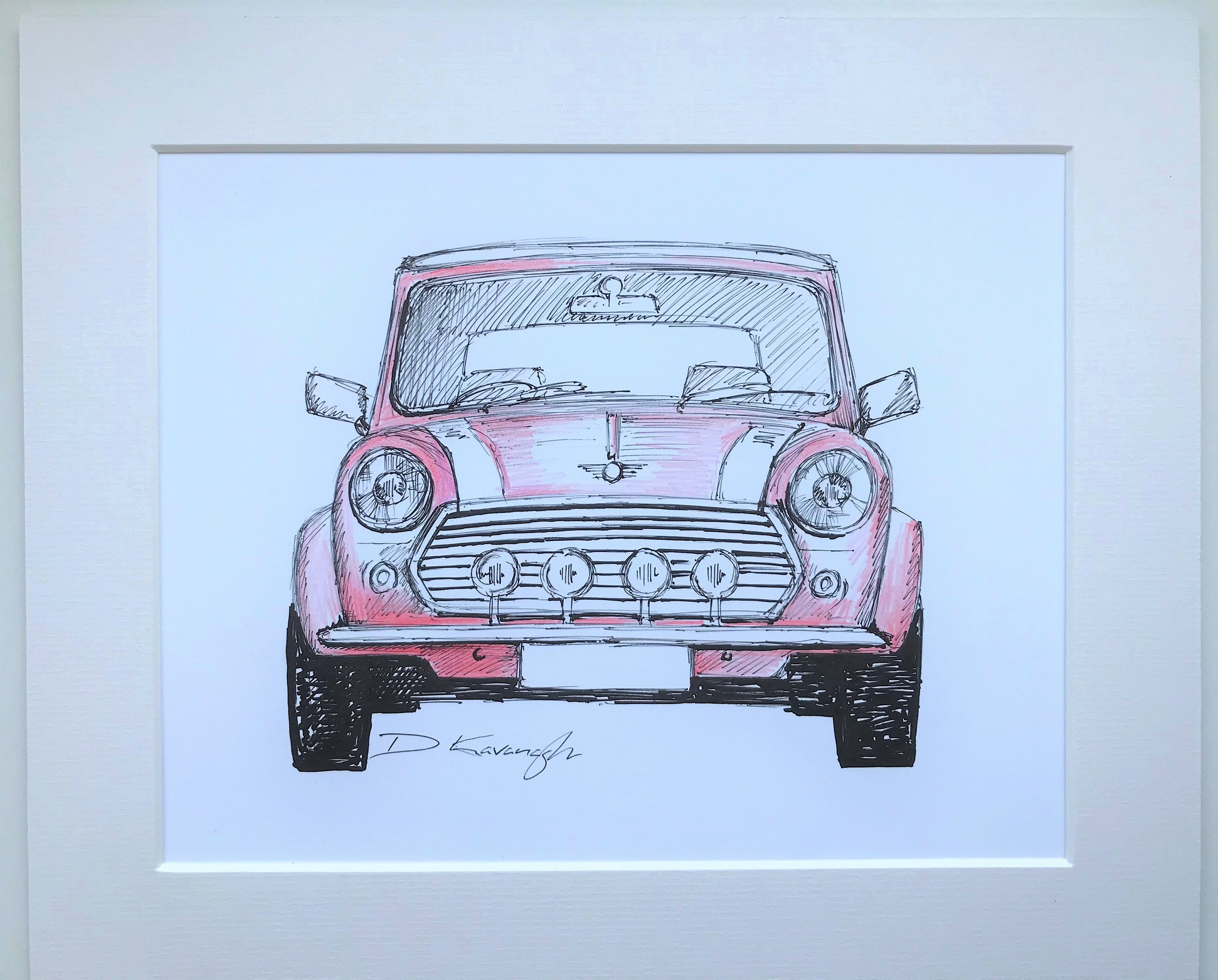Mini Cooper 1992 Original Ink Sketch - Etsy Canada