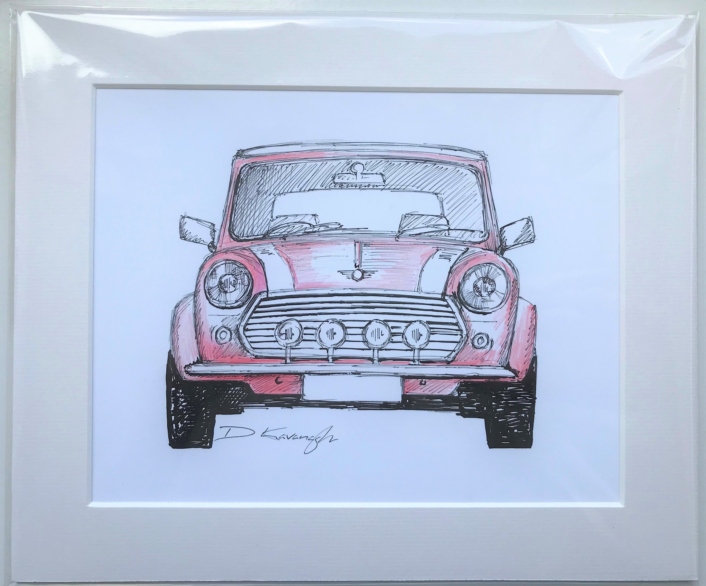 Mini Cooper 1992 Original Ink Sketch - Etsy.de