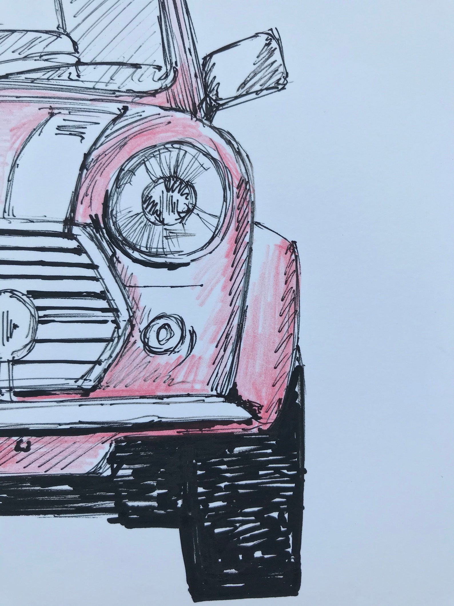 Mini Cooper 1992 Original Ink Sketch - Etsy Canada