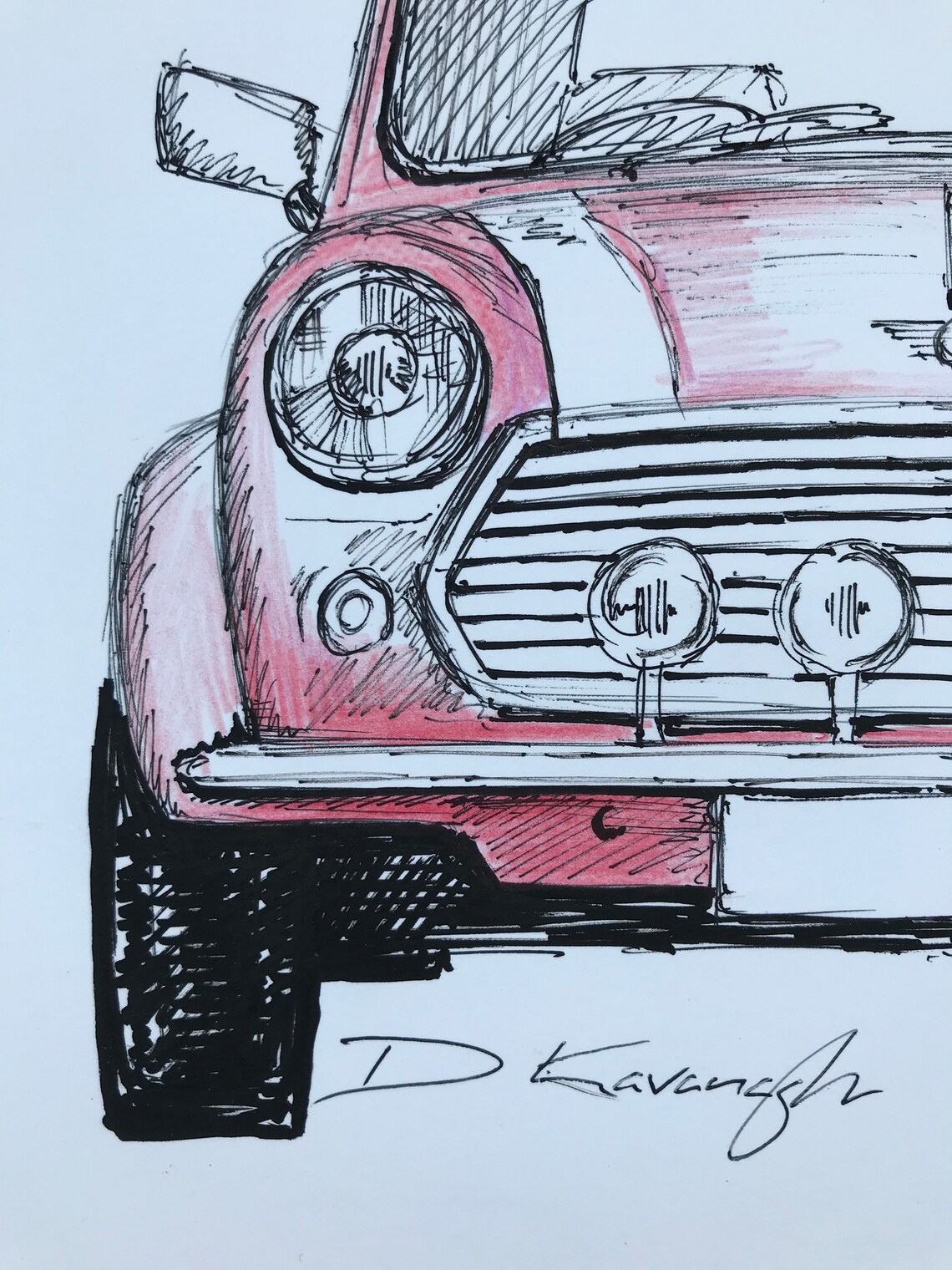 Mini Cooper 1992 Original Ink Sketch - Etsy Canada