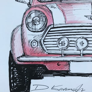 Mini Cooper (1992) - Original Ink Sketch - Etsy Canada