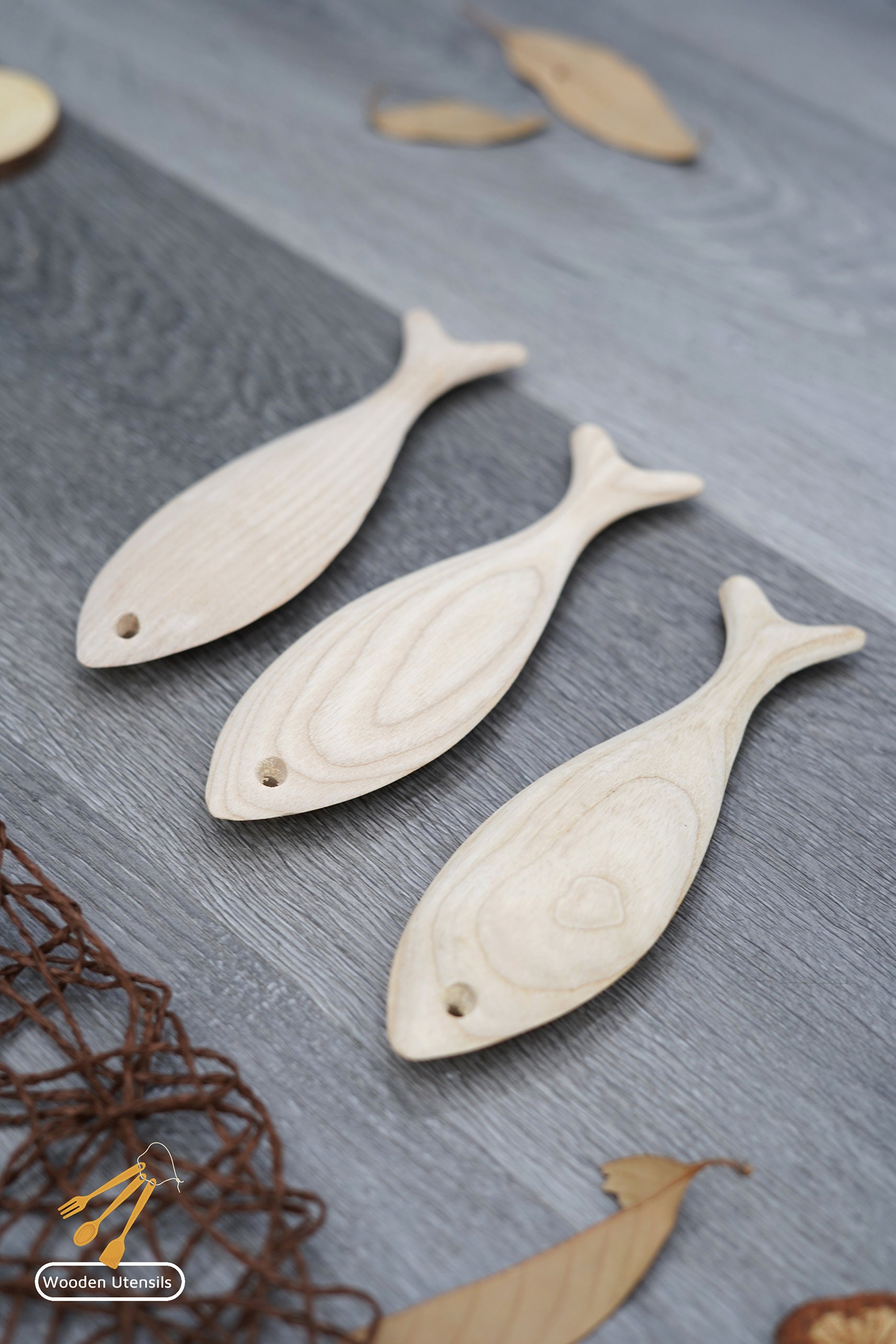 Set of 10 Wooden Fish of All Sizes Handmade Wooden Fish | Etsy