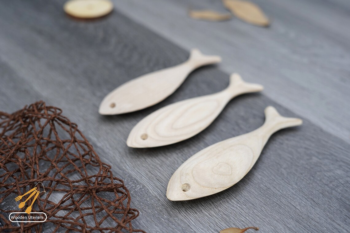 Set of 10 Wooden Fish of All Sizes Handmade Wooden Fish | Etsy