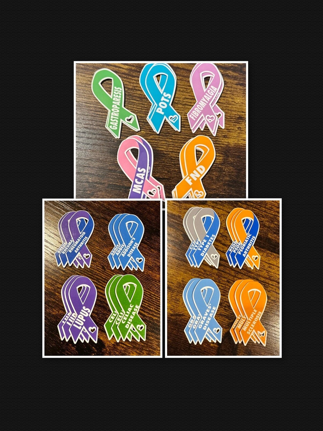 Autoimmune Ribbon Stickers | Gastro POTS Fibro MCAS FND Graves Ai Ra ...