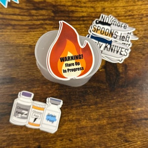 Chronic Illness Stickers | Autoimmune | Spoons Knives | Spoonie Flare ...