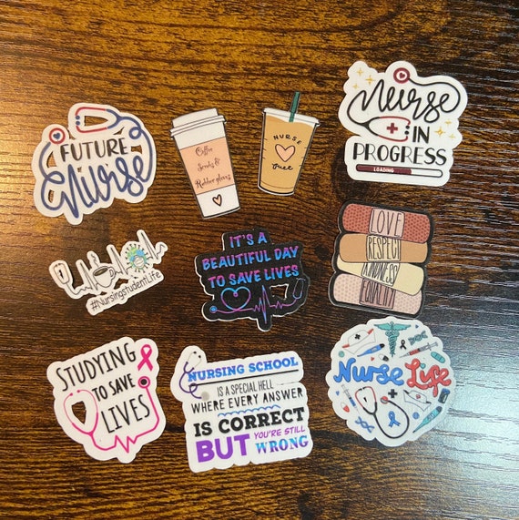 Nursing Student Nurse Sticker Pack Holographic Transparent | Etsy